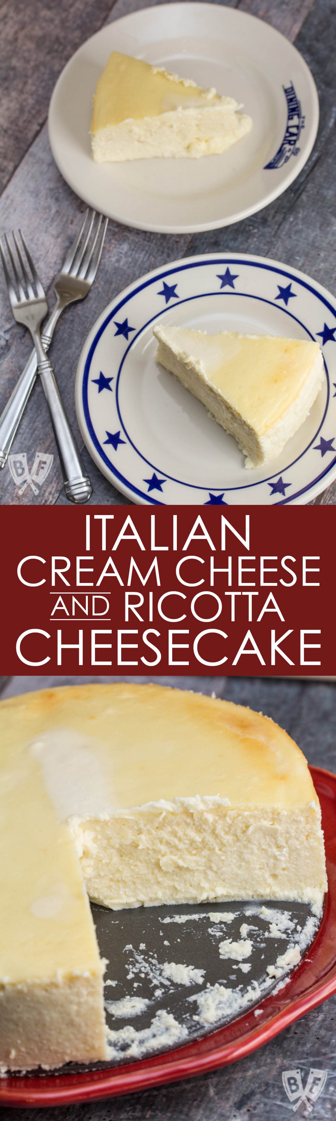 Italian Cream Cheese and Ricotta Cheesecake - Rich & Decadent
