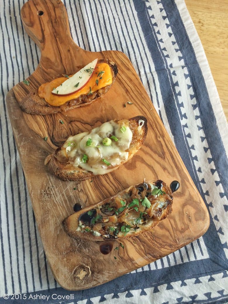 French Cheese + Caramelized Onion Crostini Trio » Big Flavors from a ...