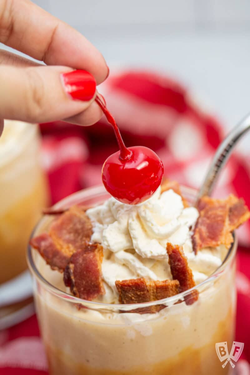 Peanut Butter Banana Milkshake with Bacon (without Ice Cream!)